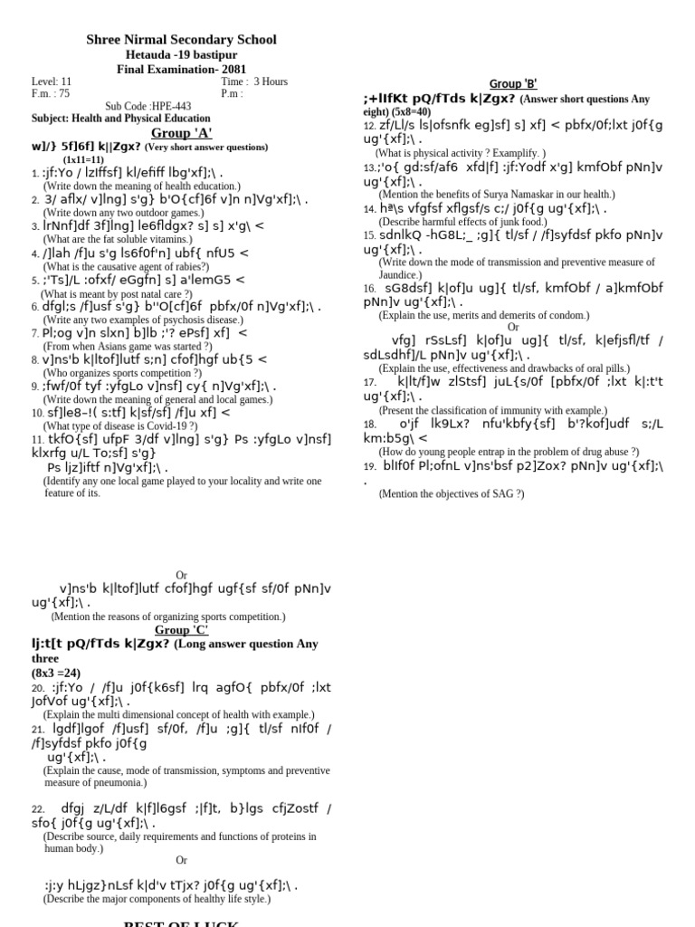 11 Health and Physical Education | PDF