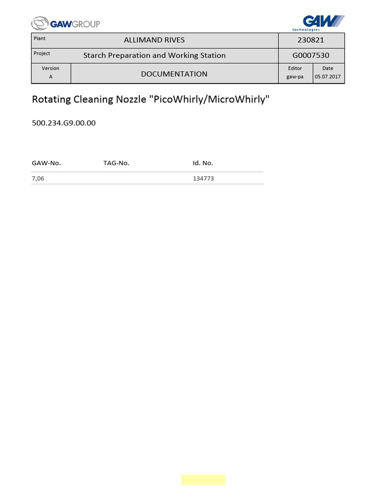 12 Lechler Rotating Cleaning Nozzle 500.234 | PDF