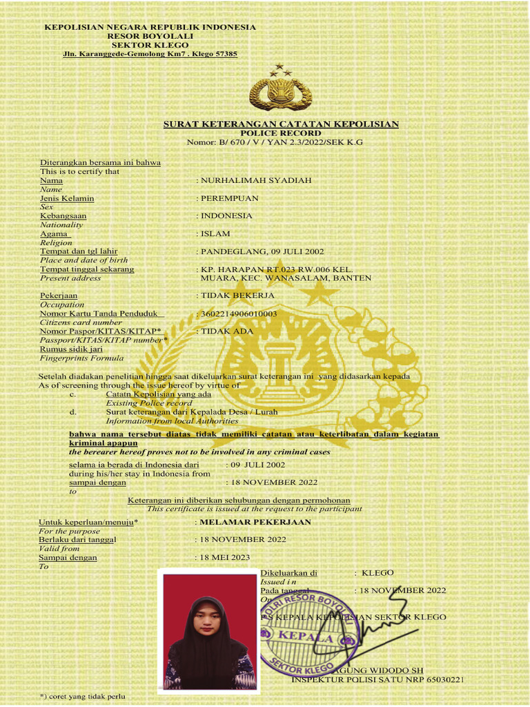 Format SKCK Kosong untuk Di Edit 2025 | PDF