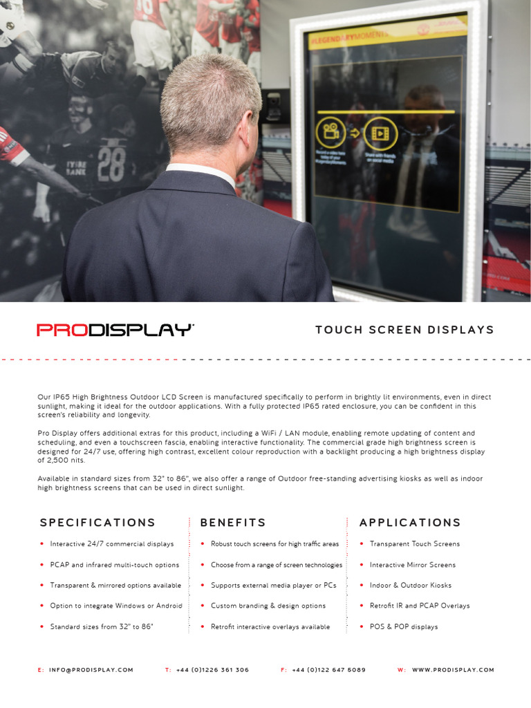 Touch Screen Displays Datasheet | PDF
