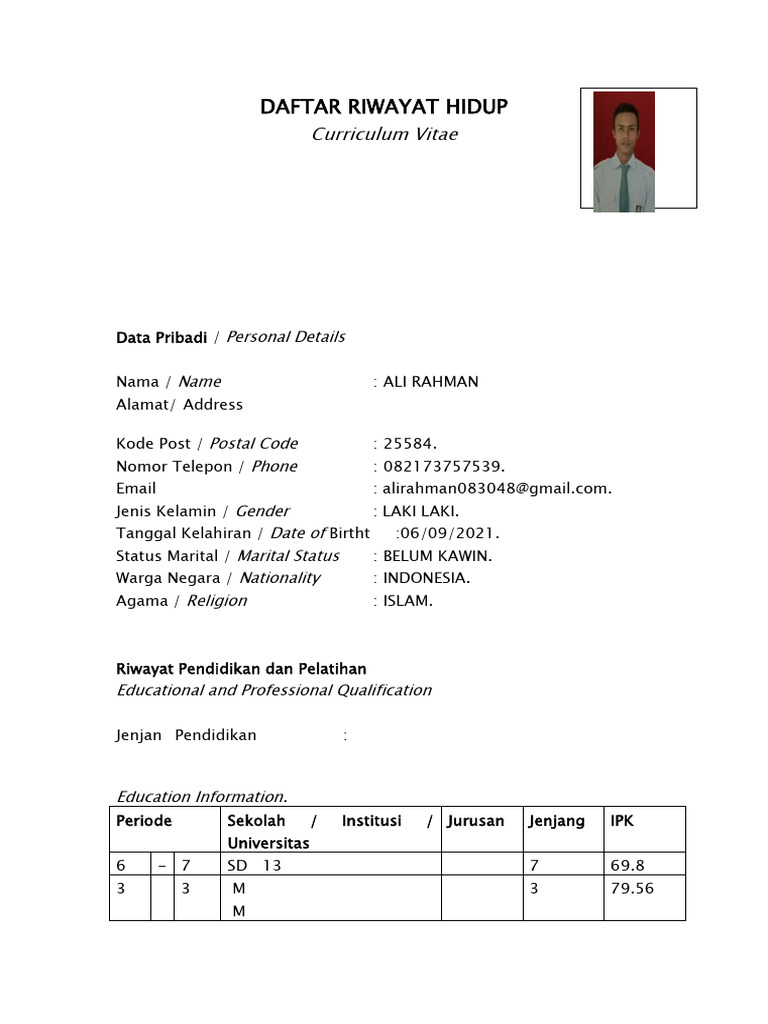 Form CV Trakindo | PDF