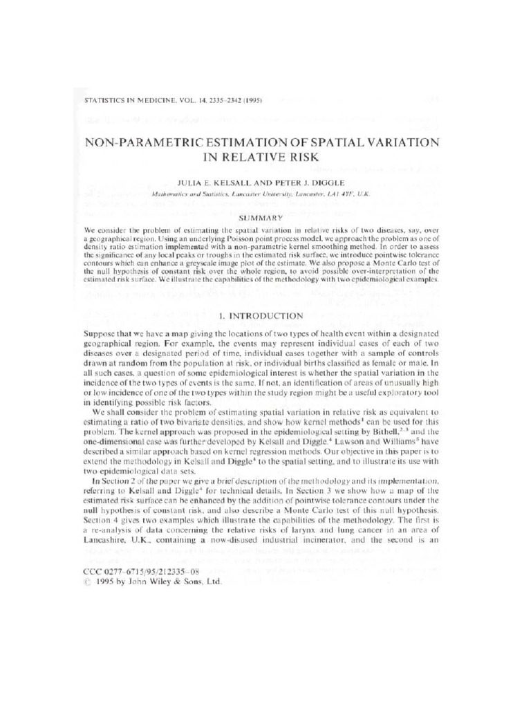 Non-Parametric Estimation of Spatial Variation | PDF