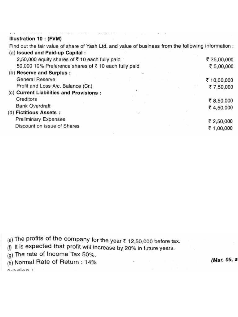 Valuation of Shares-1 | PDF