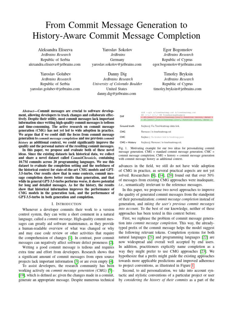 Enhancing Commit Messages with History | PDF | Computing | Software ...