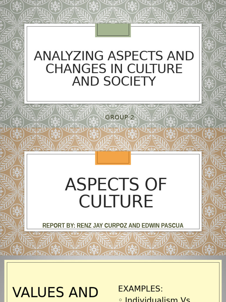 Culture and Society: Key Aspects Explained | PDF | Society | Philippines