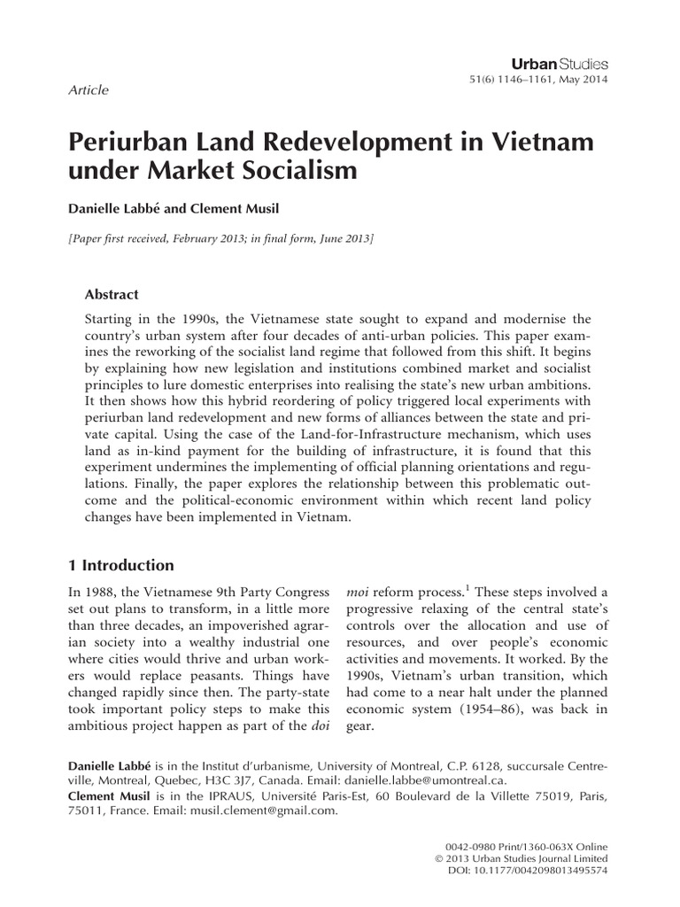 Periurban Land Redevelopment in Vietnam | PDF | Vietnam | Hanoi
