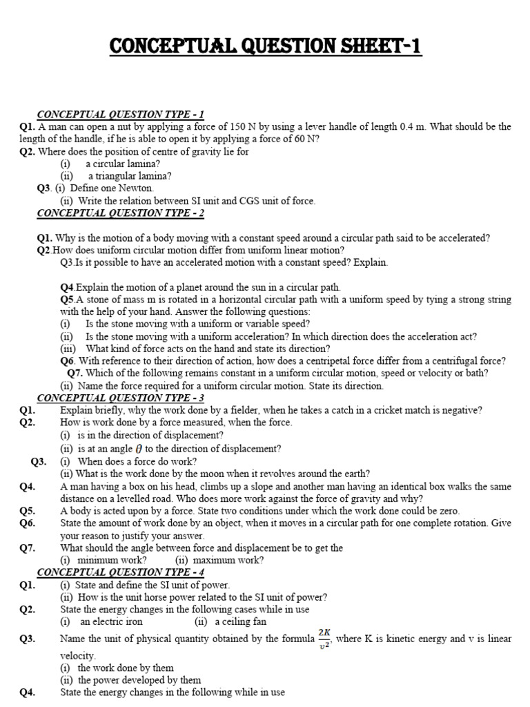 Conceptual Physics Questions and Answers | PDF | Force | Acceleration