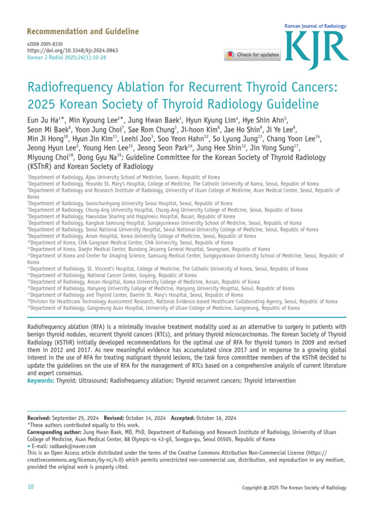 RFA Recurrent Thyroid Cancer | PDF | Thyroid Stimulating Hormone | Thyroid