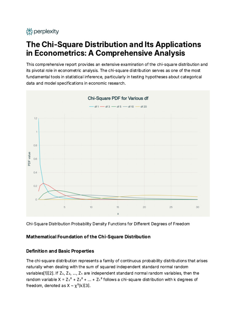 Chi-Square Distribution in Econometrics | PDF | Chi Squared ...