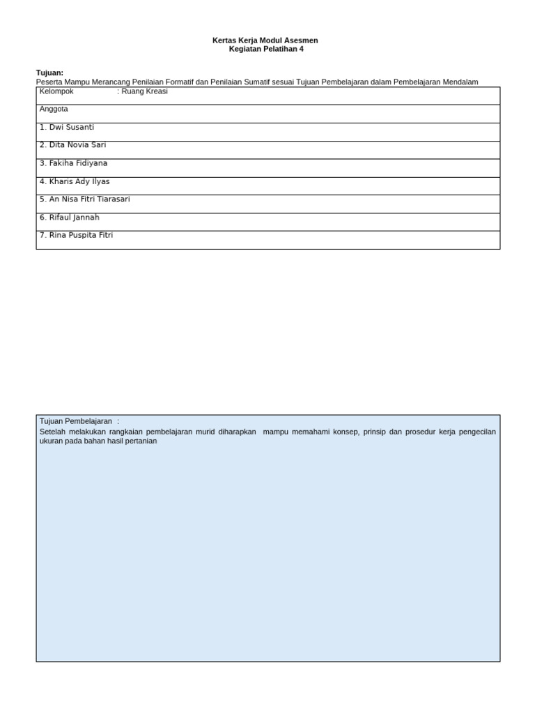 LK Modul 4 Kp4 Asesmen PM Ruang Kreasi | PDF