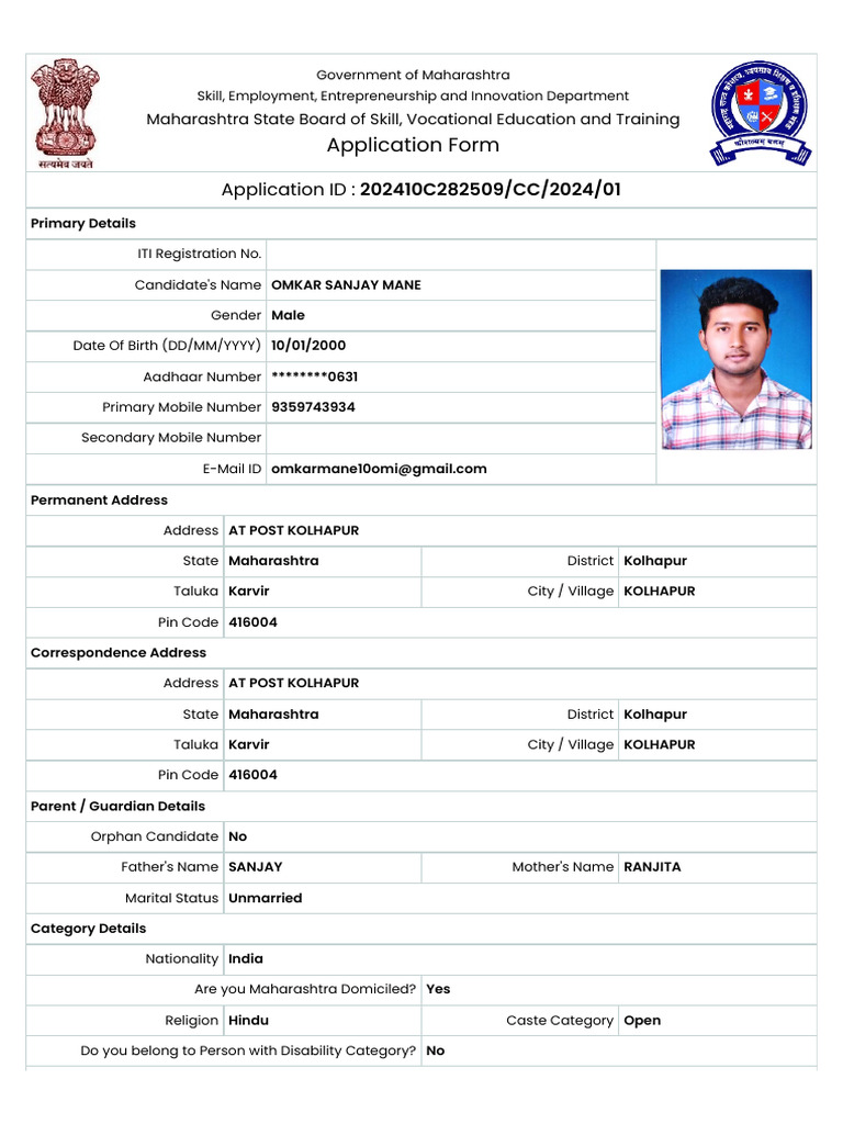 Maharashtra State Board of Skill, Vocational Education and Training | PDF