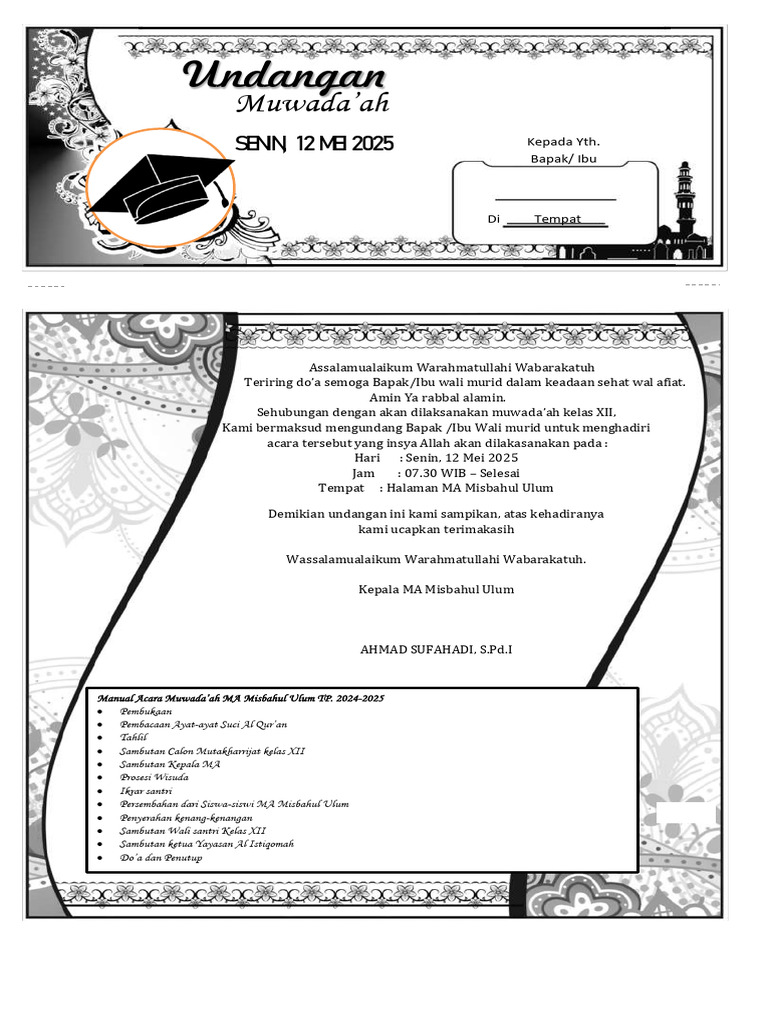 Contoh Undangan Wisuda | PDF