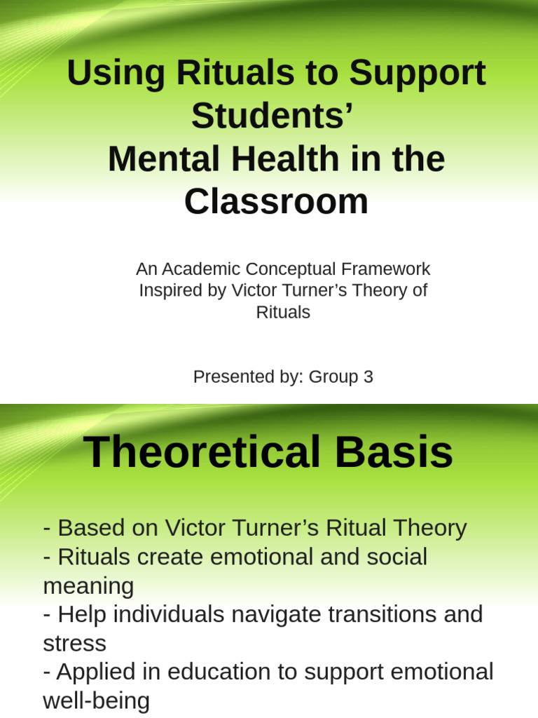 Rituals Mental Health Framework Presentation | PDF