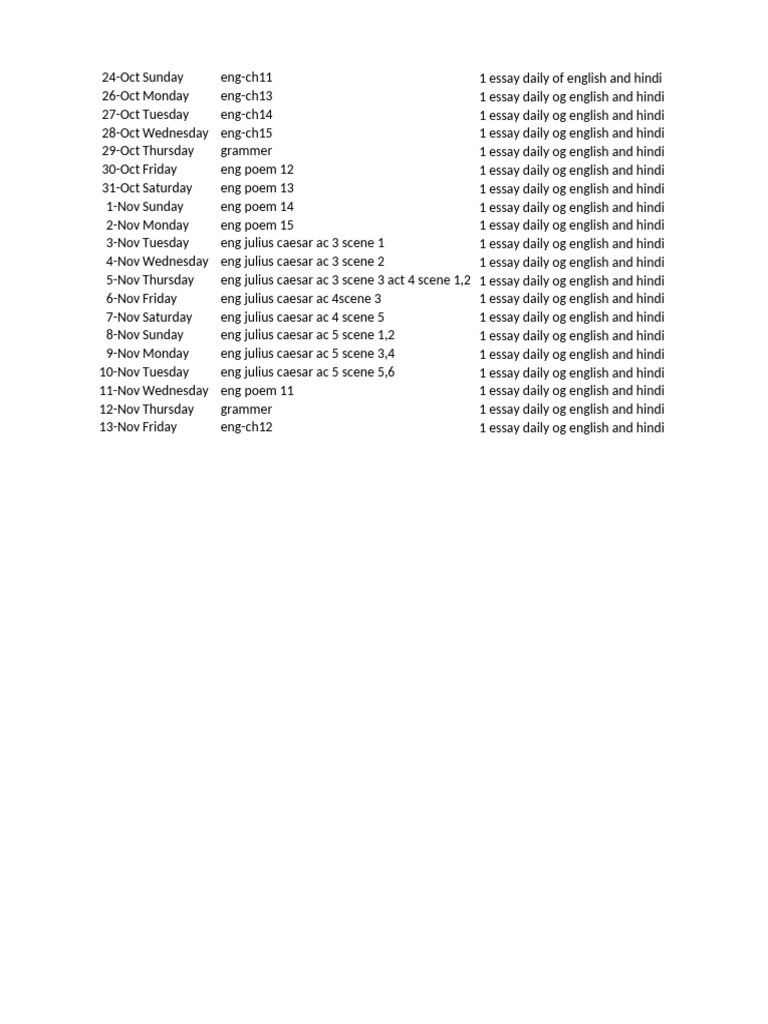 Time Table | PDF