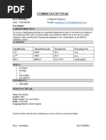 TCS Resume Format for Freshers | PDF | Computing And Information ...
