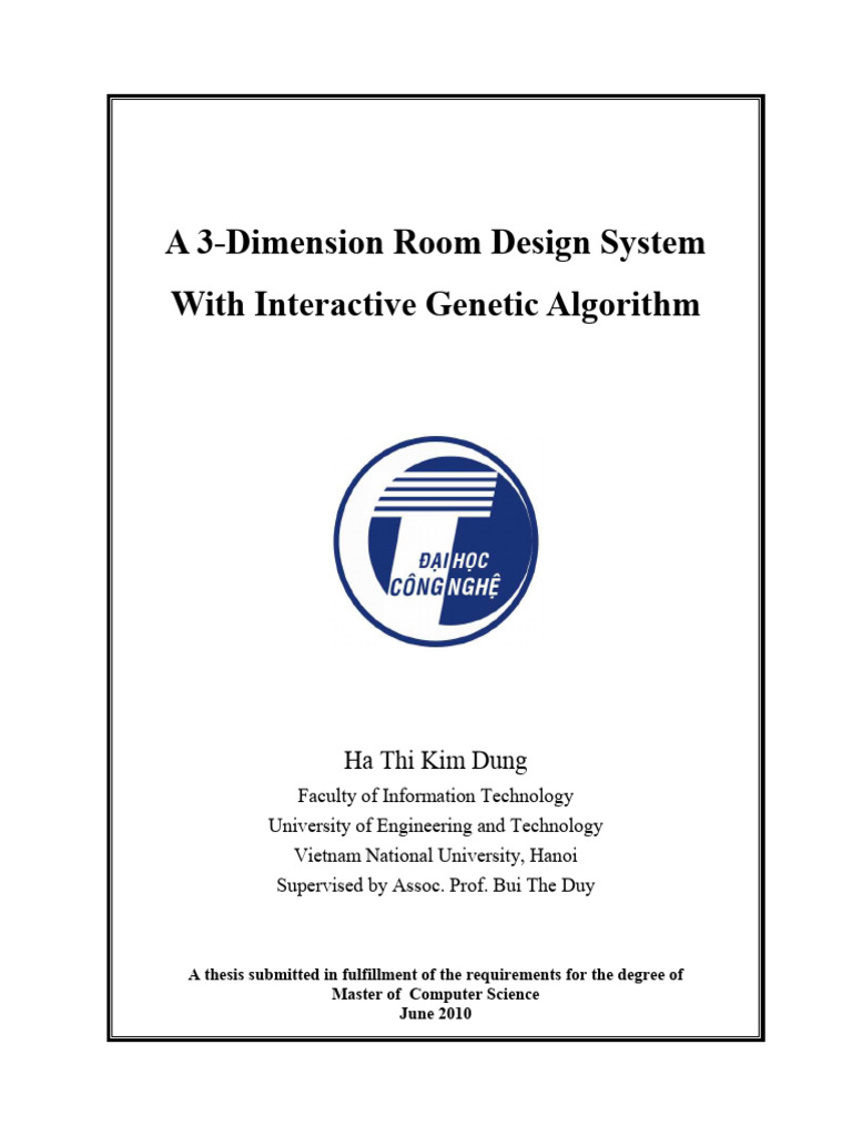 Luận Văn a 3 Dimension Room Design System With Interactive Genetic Algorithm | PDF | Genetic ...