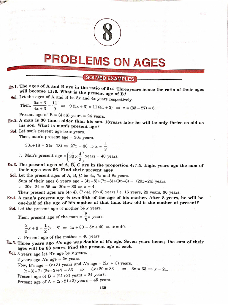 8 - Problems On Ages | PDF