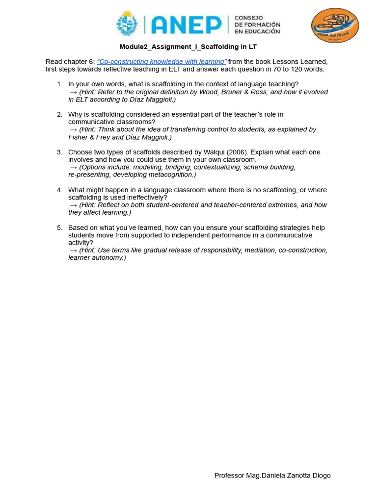 Module2 Assignment I Scaffolding in LT | PDF