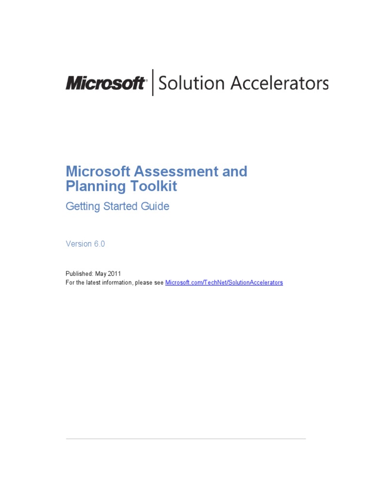 Microsoft Assessment and Planning Toolkit: Getting Started Guide | PDF ...