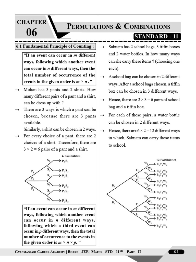 11th CH 06 English | PDF | Permutation | Abstract Algebra