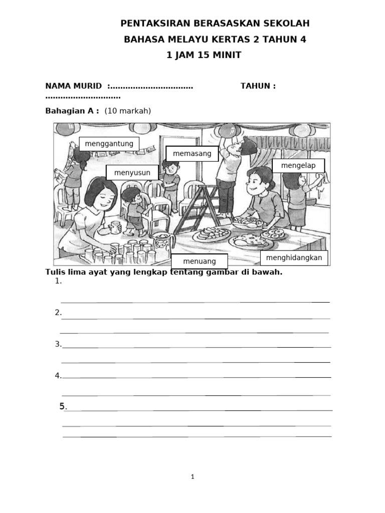 Kertas 2 Bahasa Melayu Thn4 | PDF