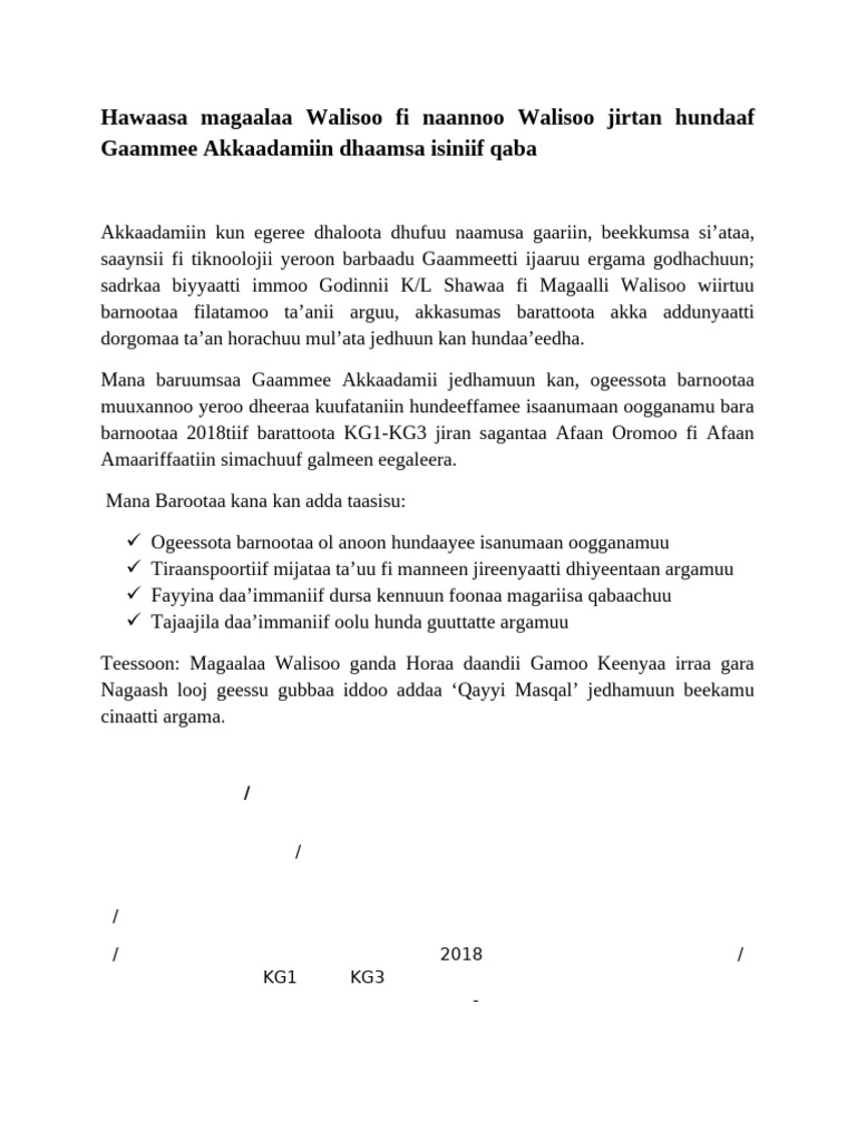 Beeksisa Gaammee-1 | PDF