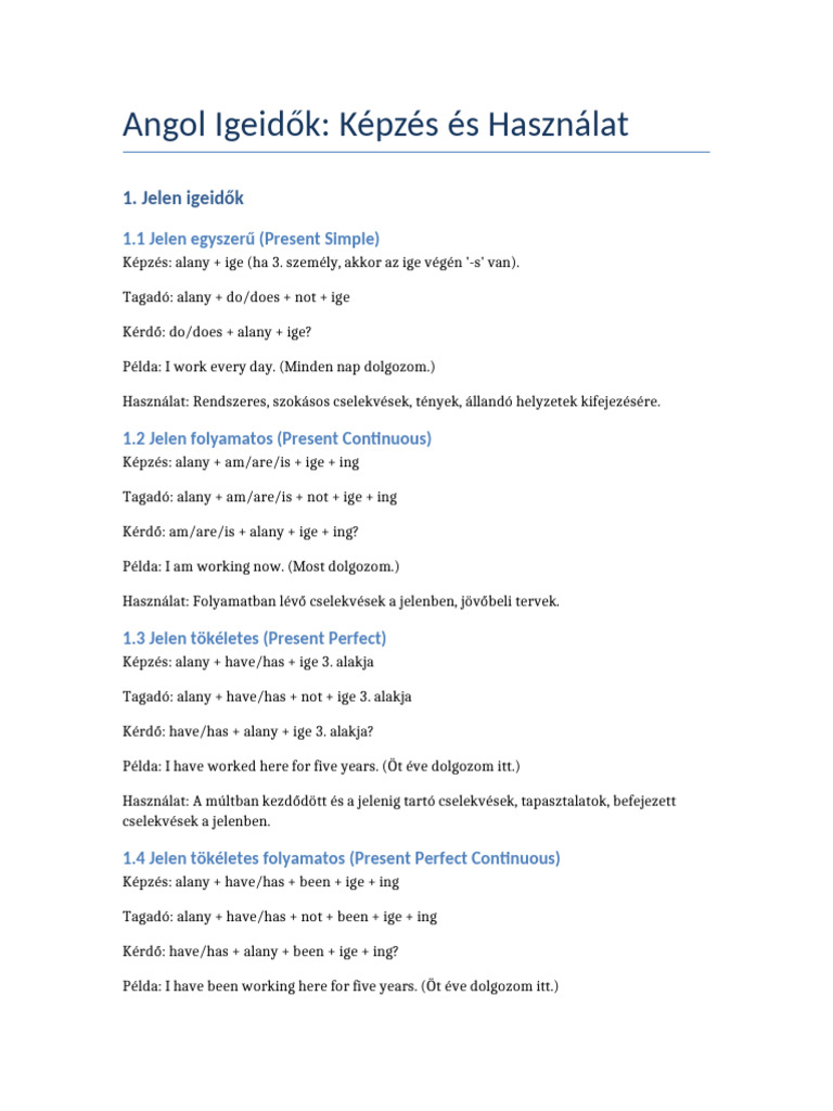 Angol Igeidok | PDF