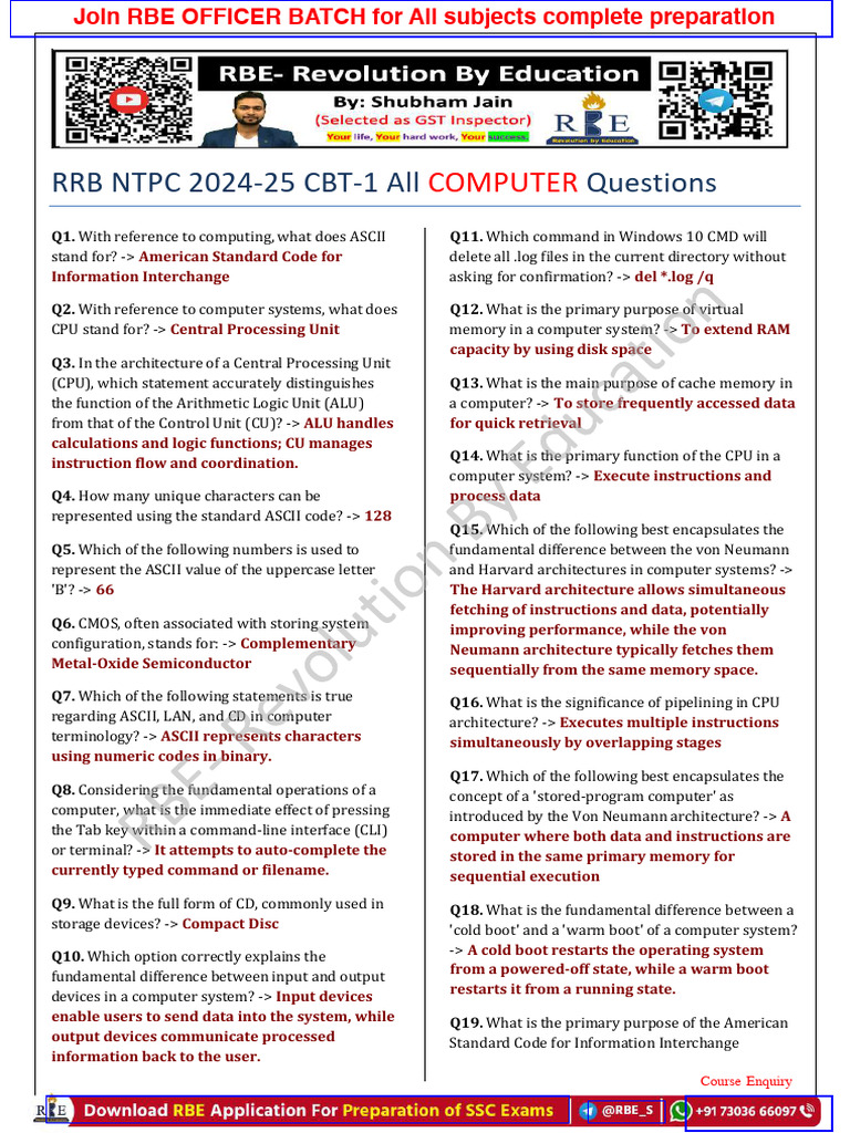 (Eng) RRB NTPC 2024-25 GK Topic-Wise One-Liner - RBE-Pages | PDF | Microsoft Excel | Computer File
