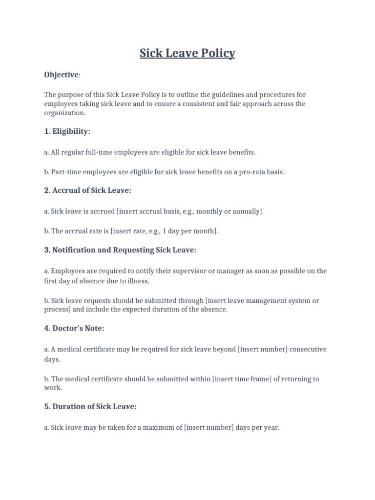 Sick Leave Policy Guidelines | PDF