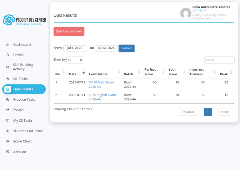Dashboard - Prodigy Dev Center | PDF