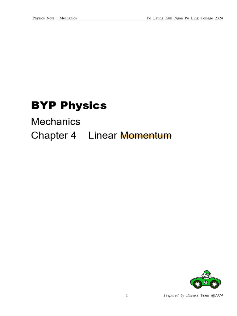 IB Physics Chapter 4 Linear Momentum | PDF | Momentum | Collision