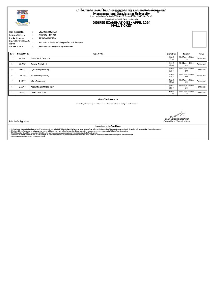 Hallticket Show-Hallticket | PDF | Computer Engineering | Computing