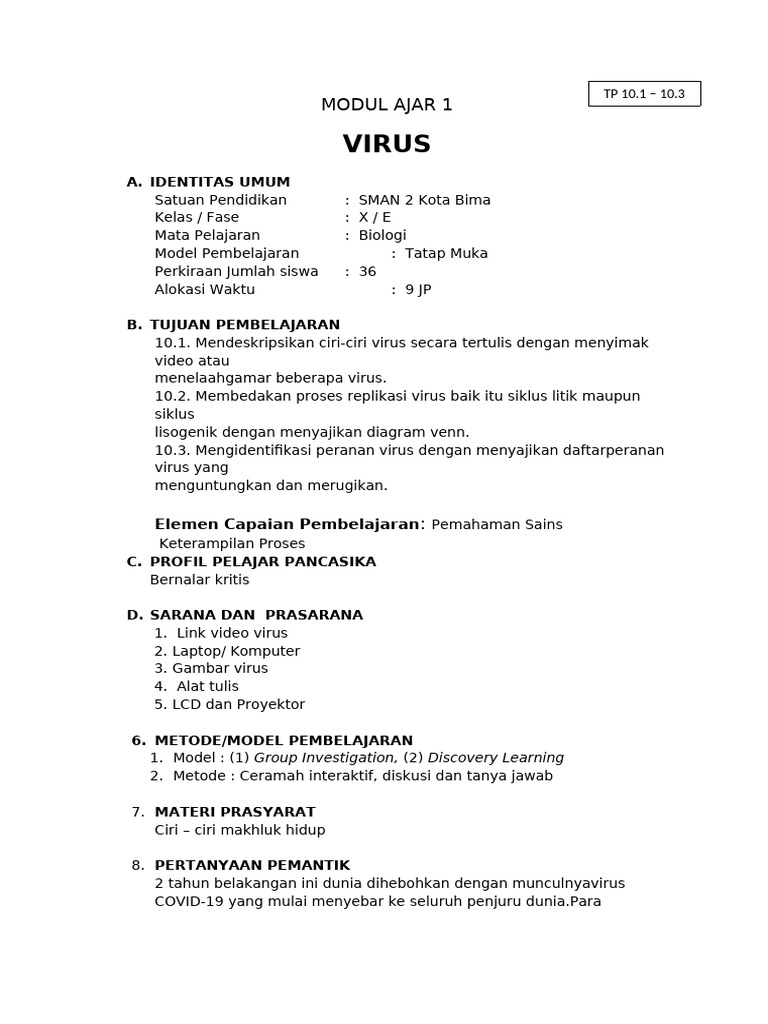 Siklus Hidup Virus: Litik dan Lisogenik | PDF
