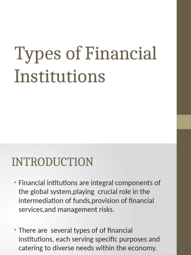 Types of Financial Institutions Explained | PDF | Investment Banking ...