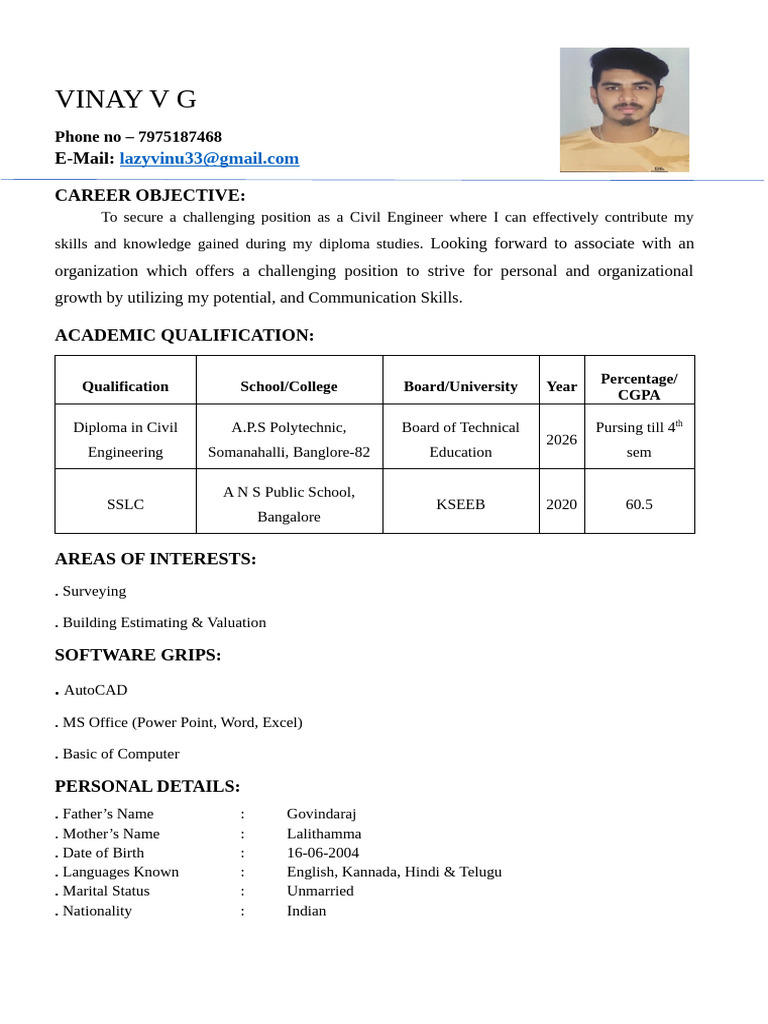 Vinay Resume | PDF