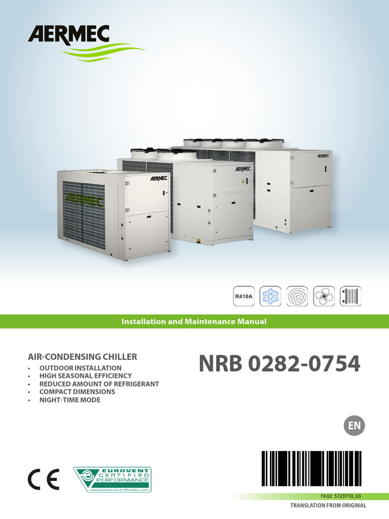 AERMEC NRB Chiller Installation Guide | PDF | Heat Exchanger | Water