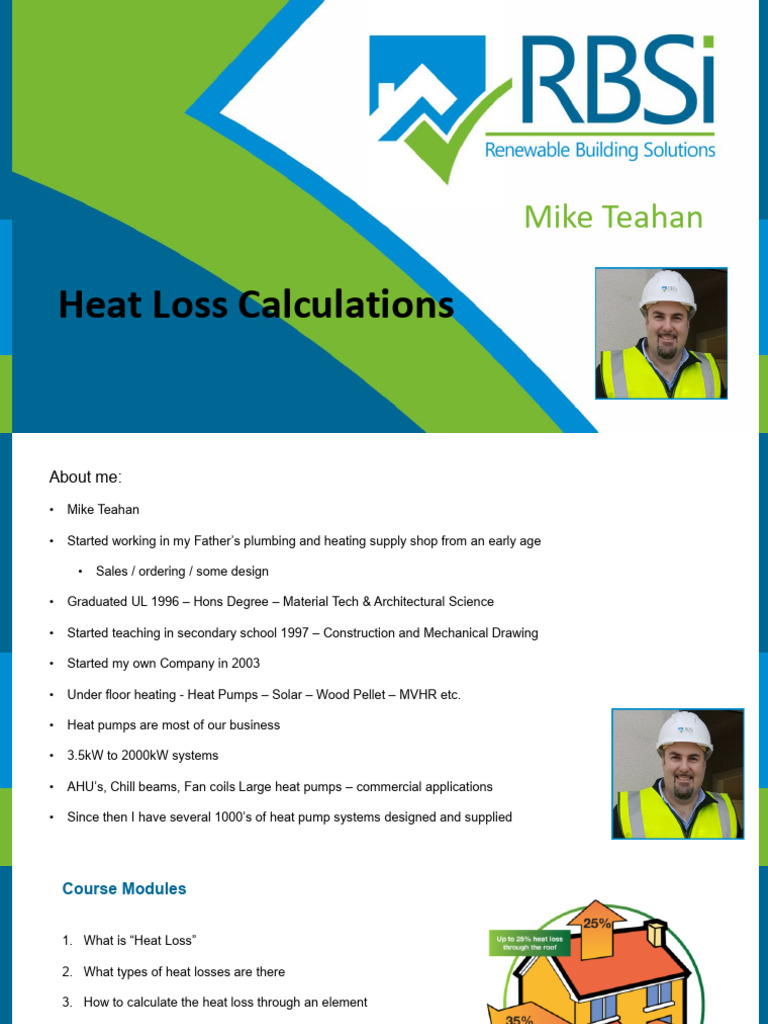 Heat Loss Calculation Guide by Mike Teahan | PDF | Heat Transfer | Heat