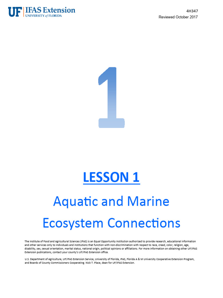 Aquatic and Marine Ecosystem Connections University of Florida | PDF ...
