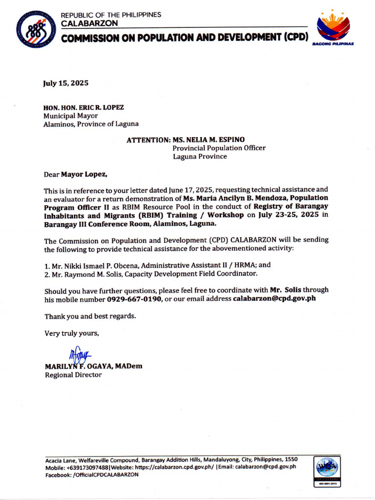 Response Letter Alaminos RBIM | PDF