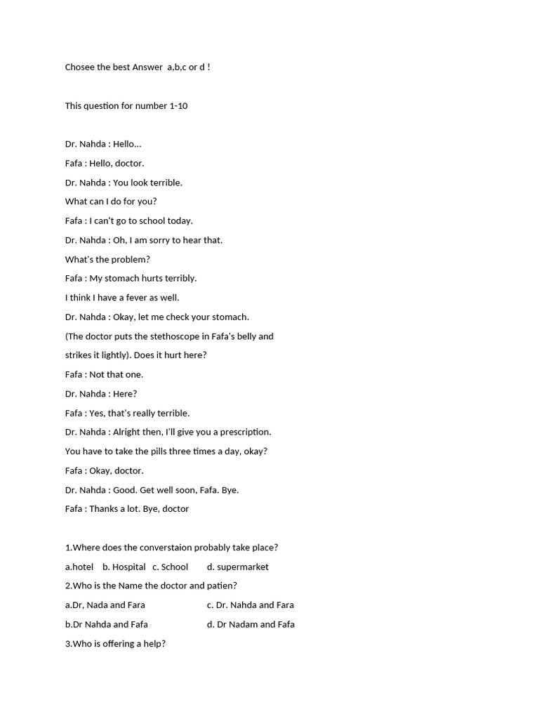 Chosee The Best Answer A | PDF