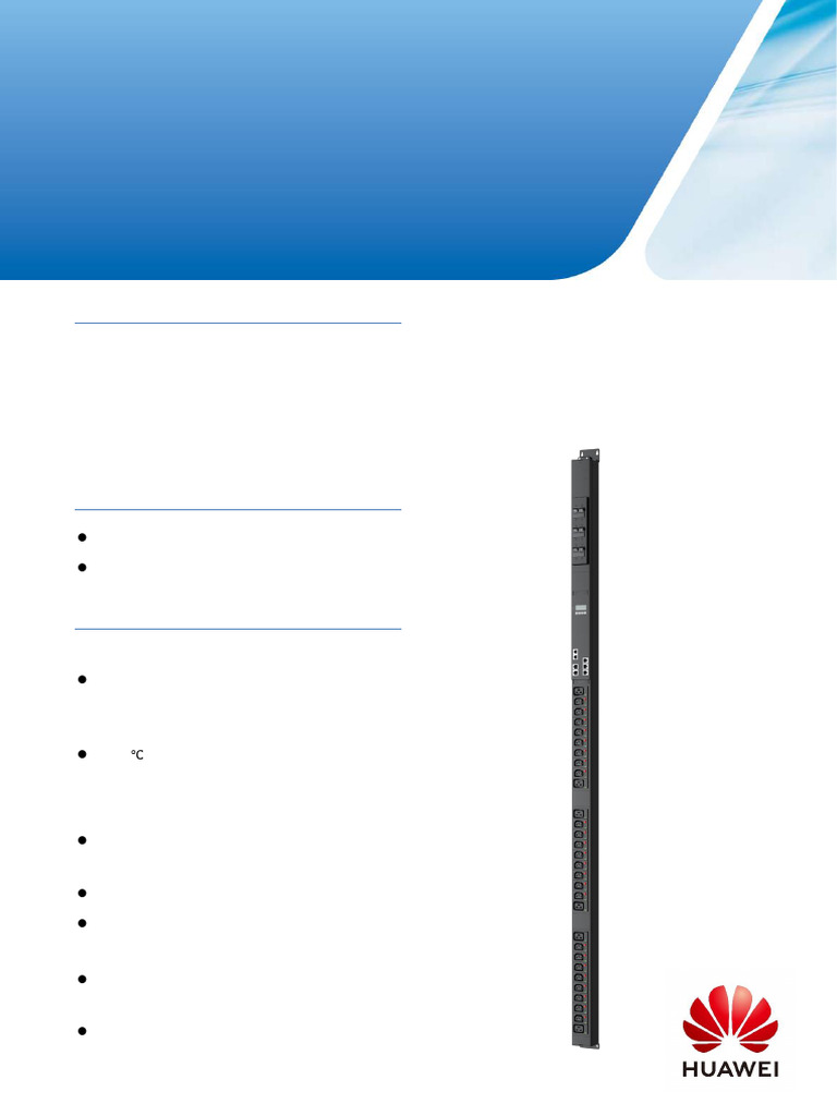 PDU2000 Datasheet - Huawei Metered RPDU | PDF | Mains Electricity | Electrical Connector