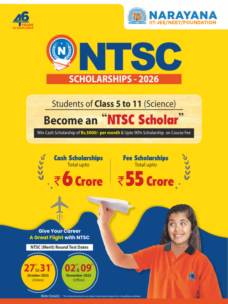 NTSC 2026 Scholarship Opportunities | PDF | Equations | Chemistry