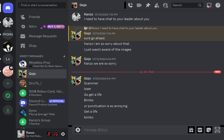 Gojo Discord Chat Interactions | PDF