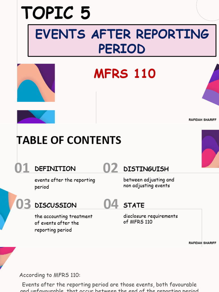 MFRS 110: Events After Reporting Period | PDF | Going Concern ...