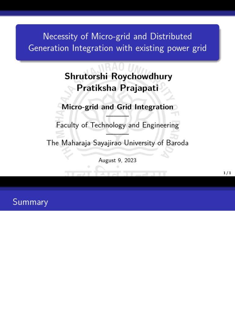 Microgrid Integration for Power Resilience | PDF | Distributed ...