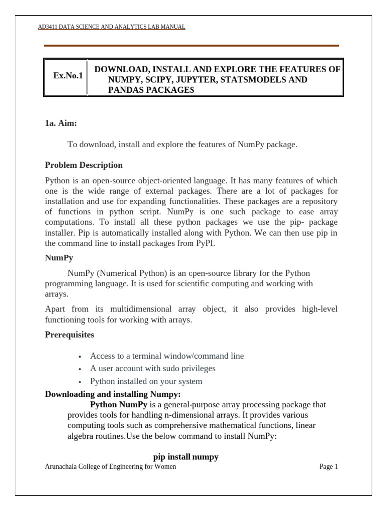 Data Analytics Lab Manual | PDF | P Value | Ordinary Least Squares