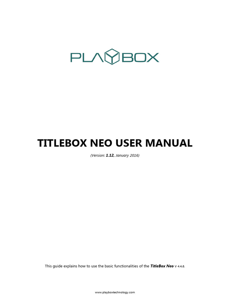 Titlebox Neo User Manual | PDF | Window (Computing) | Icon (Computing)