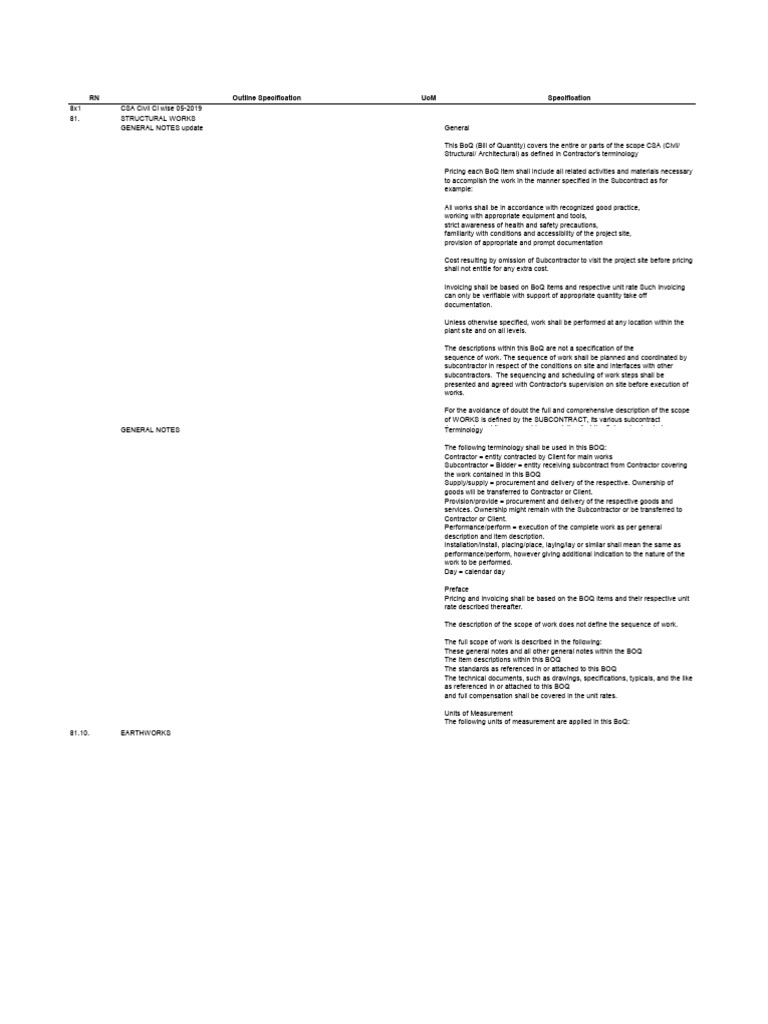 Civil Specs | PDF | Specification (Technical Standard) | Concrete