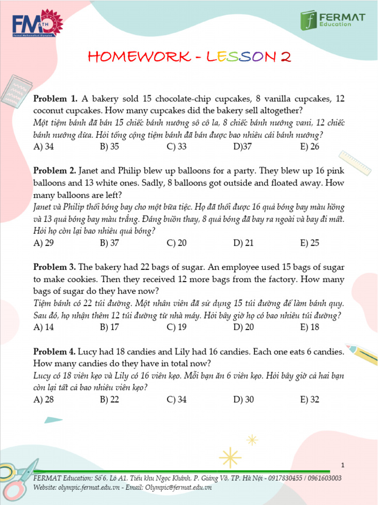 Grade 2 - Lesson 2. Homework | PDF