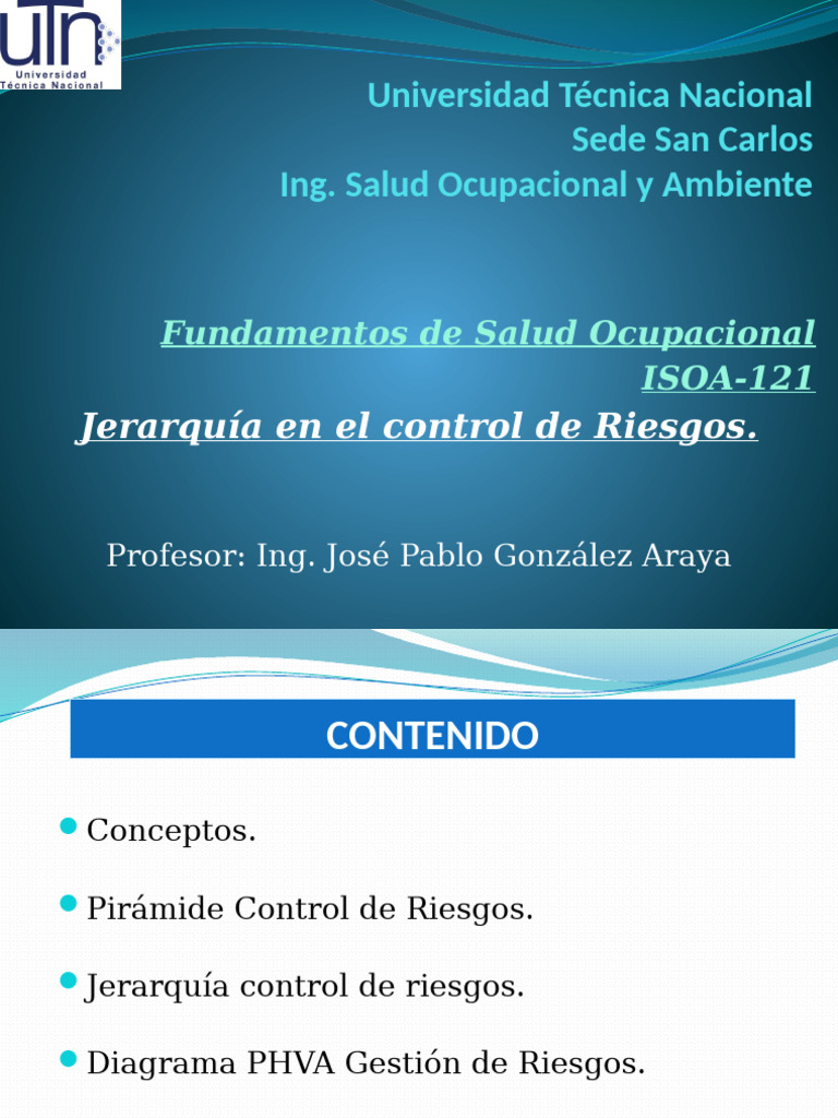 Clase 3. Jerarquía Control de Riesgos. | PDF | Seguridad y salud ...